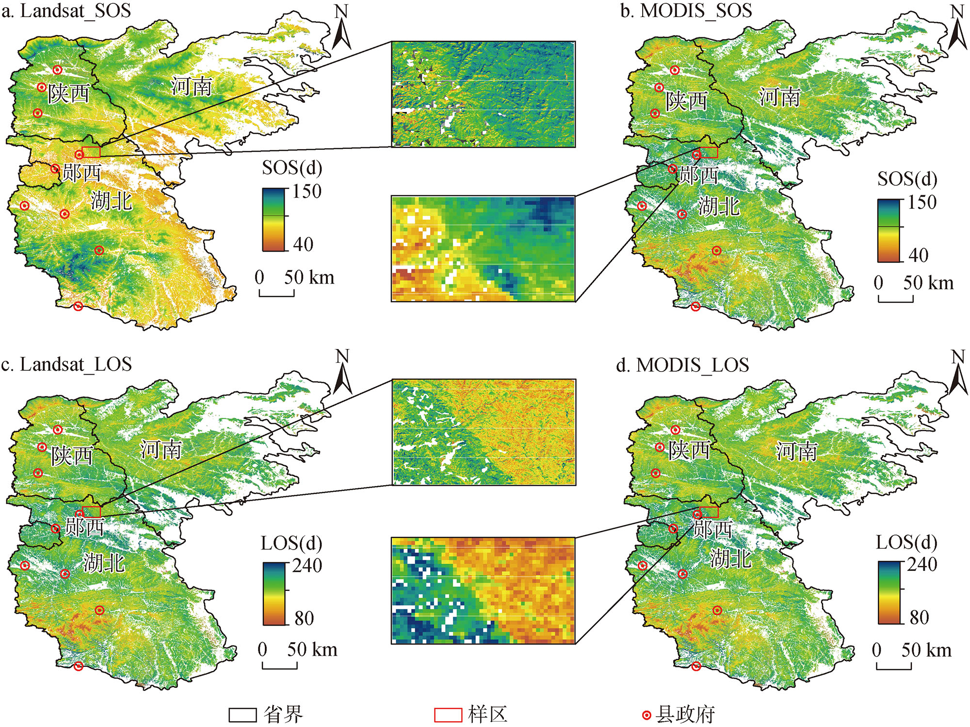 东秦巴山地过渡带植被物候空间格局
